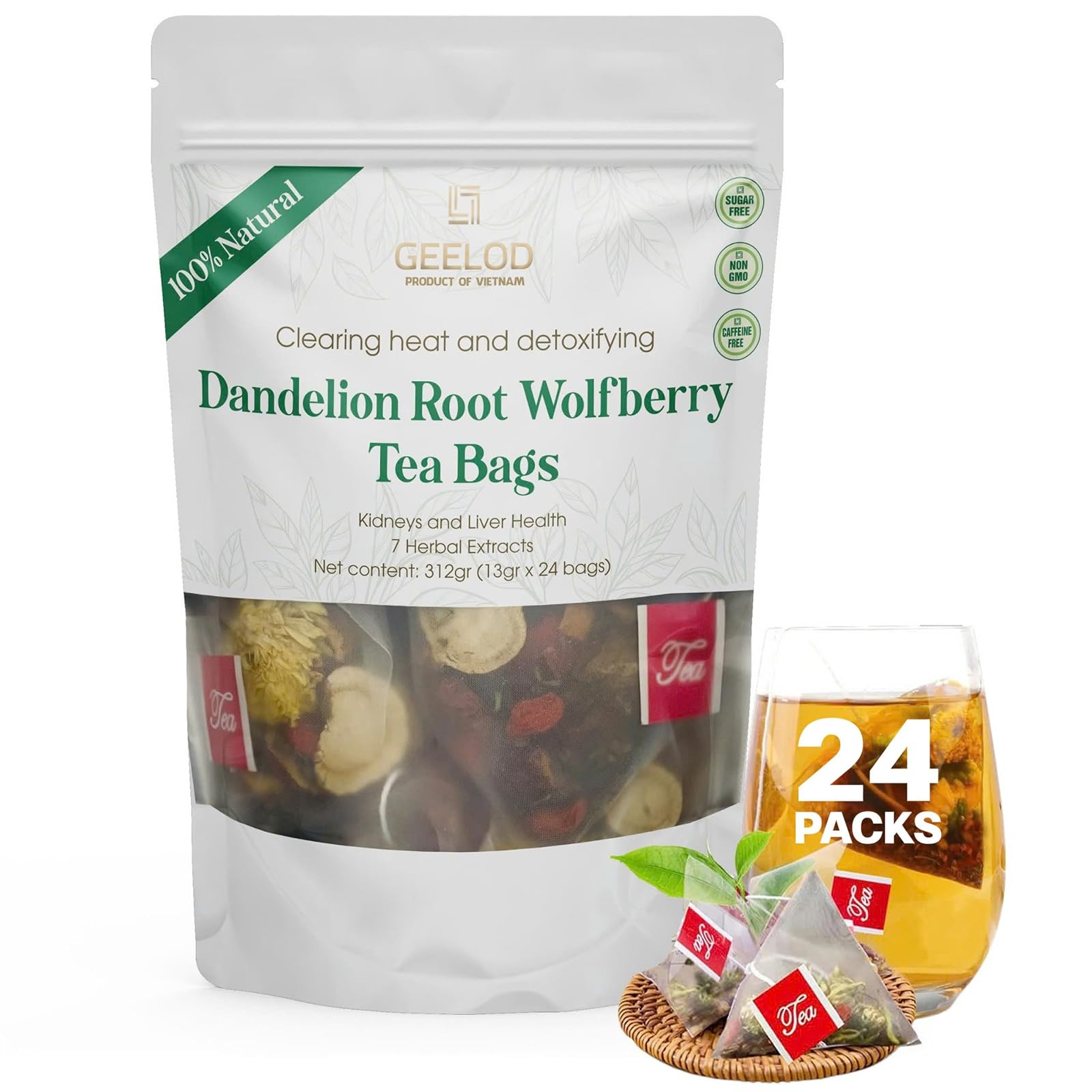 Dandelion root wolfberry tea bags