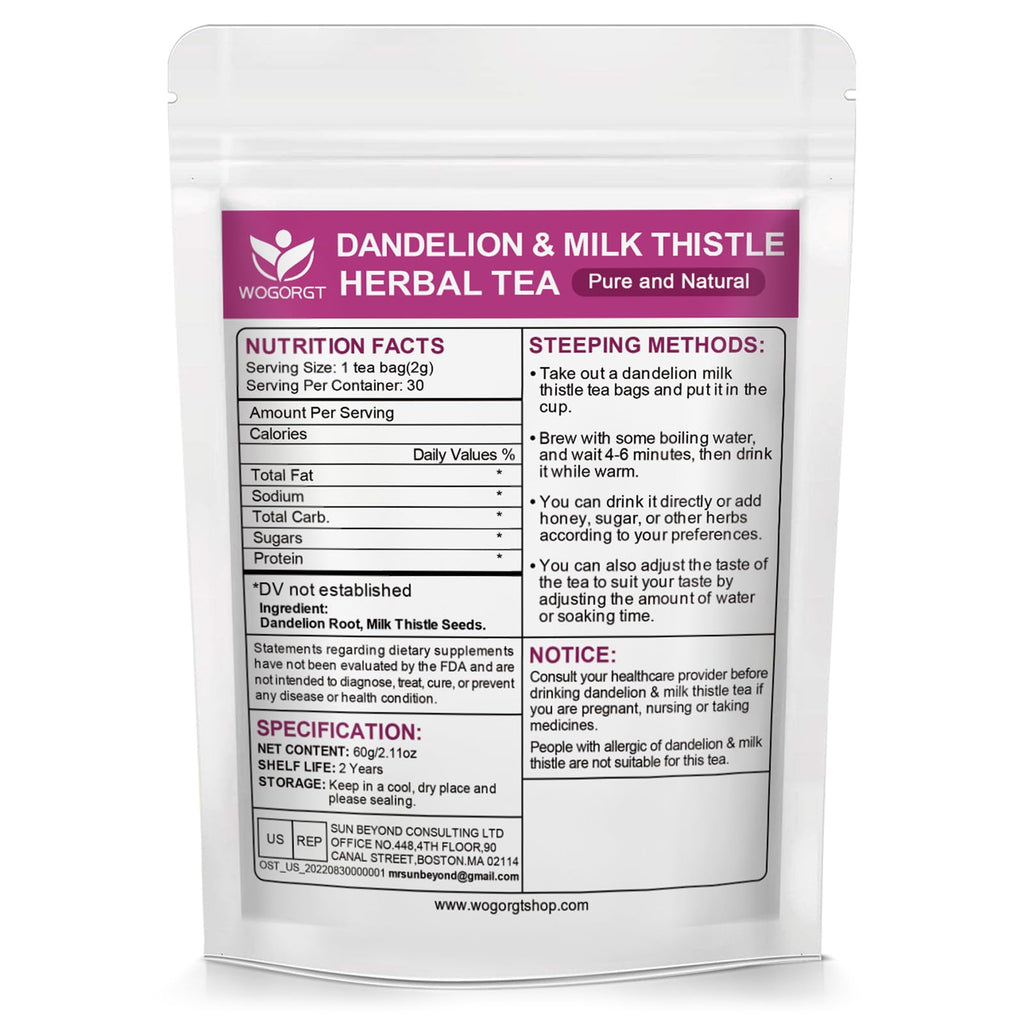 Dandelion tea with milk thistle