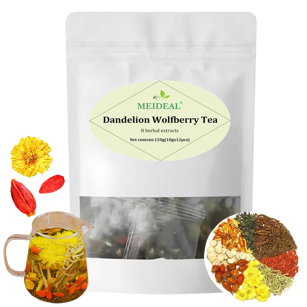 Dandelion wolfberry herbal tea bags
