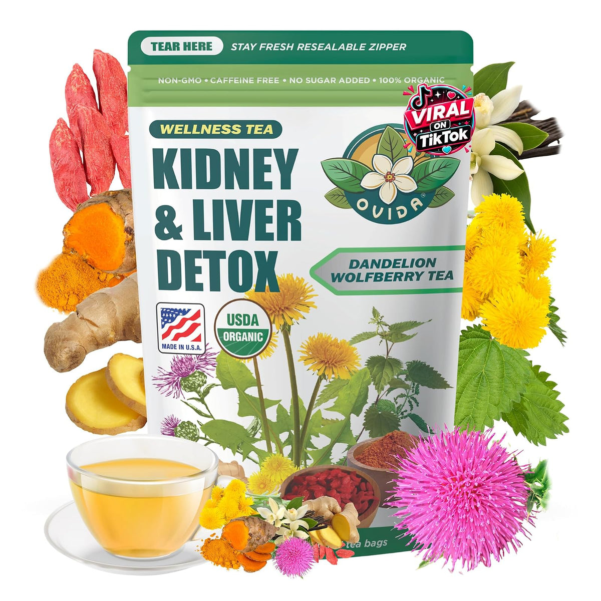 Dandelion Wolfberry Tea for detox