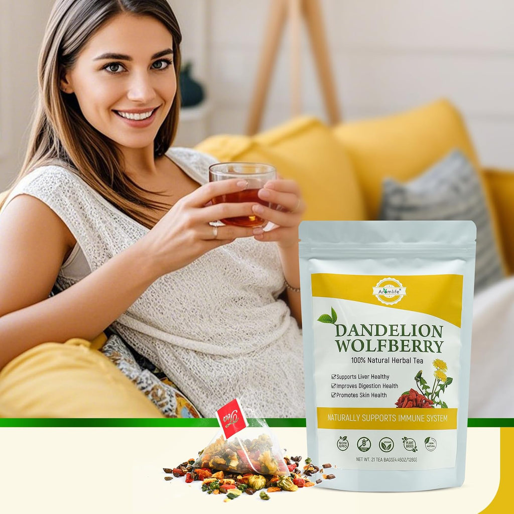 Dandelion wolfberry tea for energy