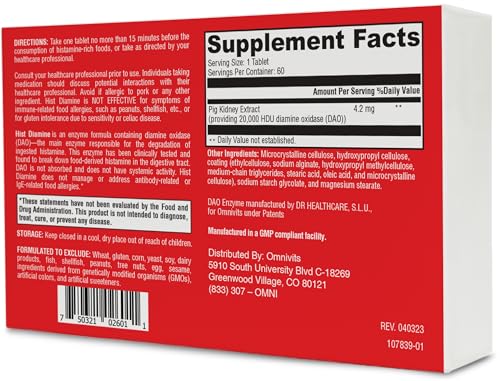 DAO enzyme formula for food intolerance