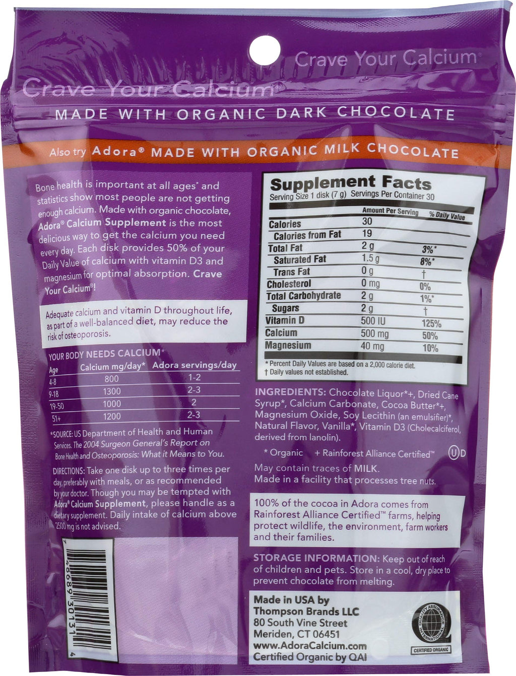dark chocolate taste in calcium supplements