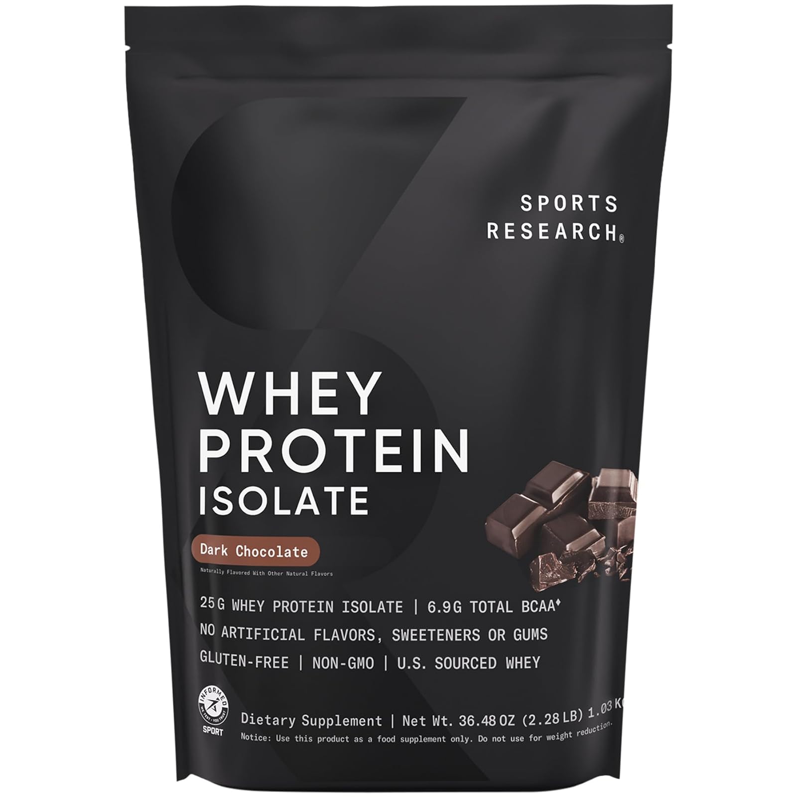 Dark chocolate whey protein isolate