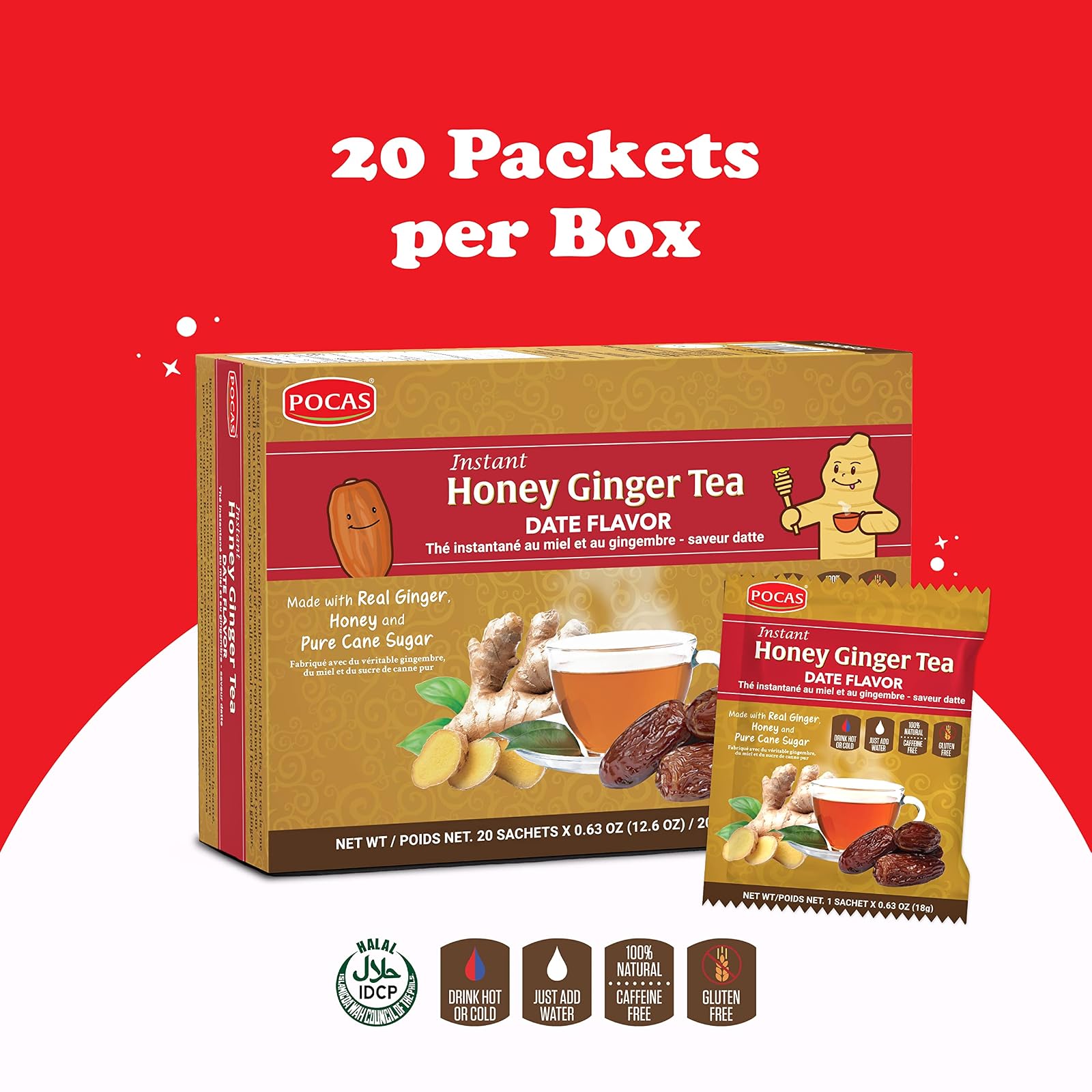 date flavored ginger tea powder