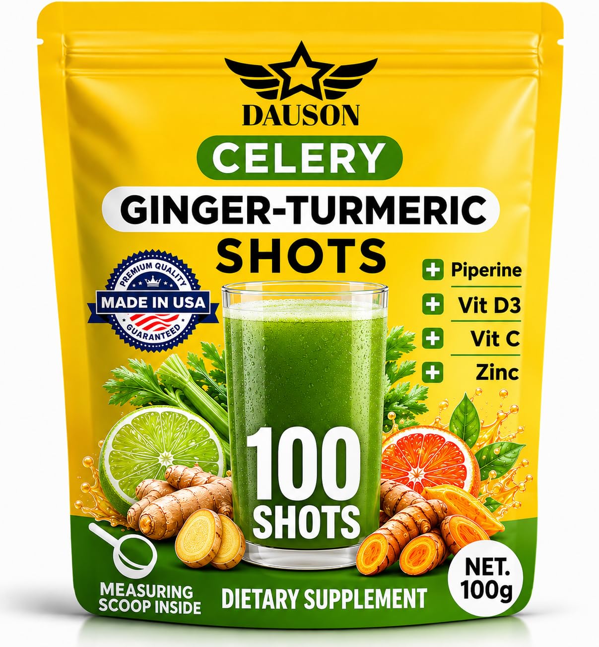 DAUSON celery ginger turmeric shots