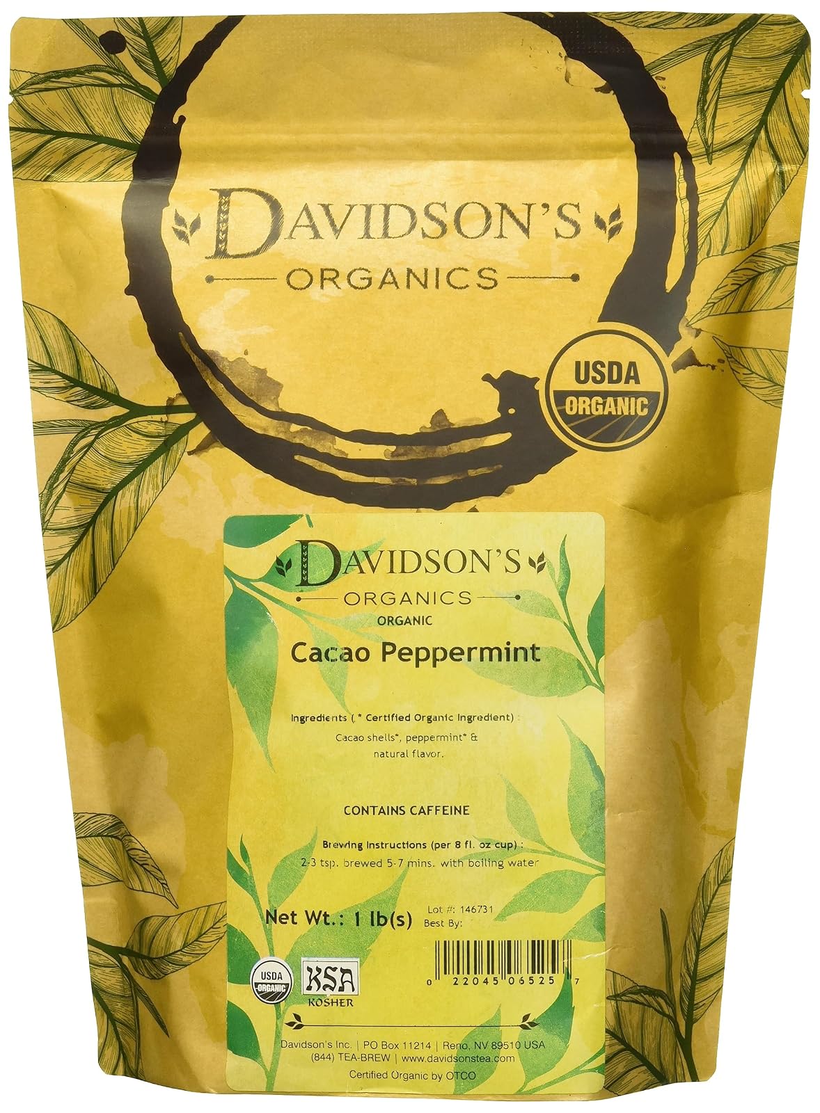 Davidson's Organics cacao peppermint tea blend