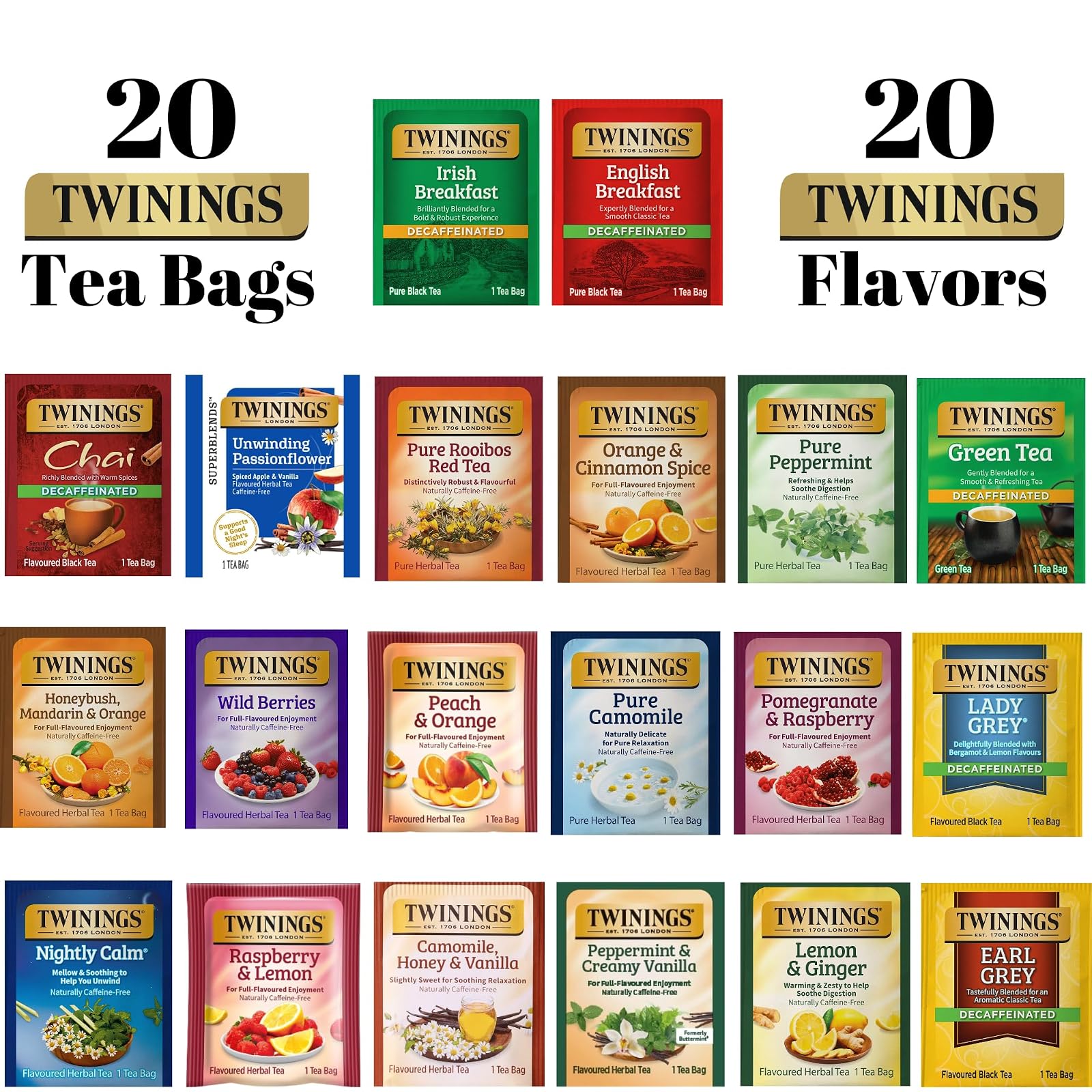 decaf chamomile tea sampler bags