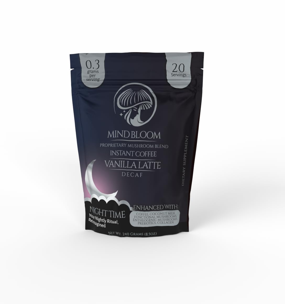 decaf night time vanilla latte coffee