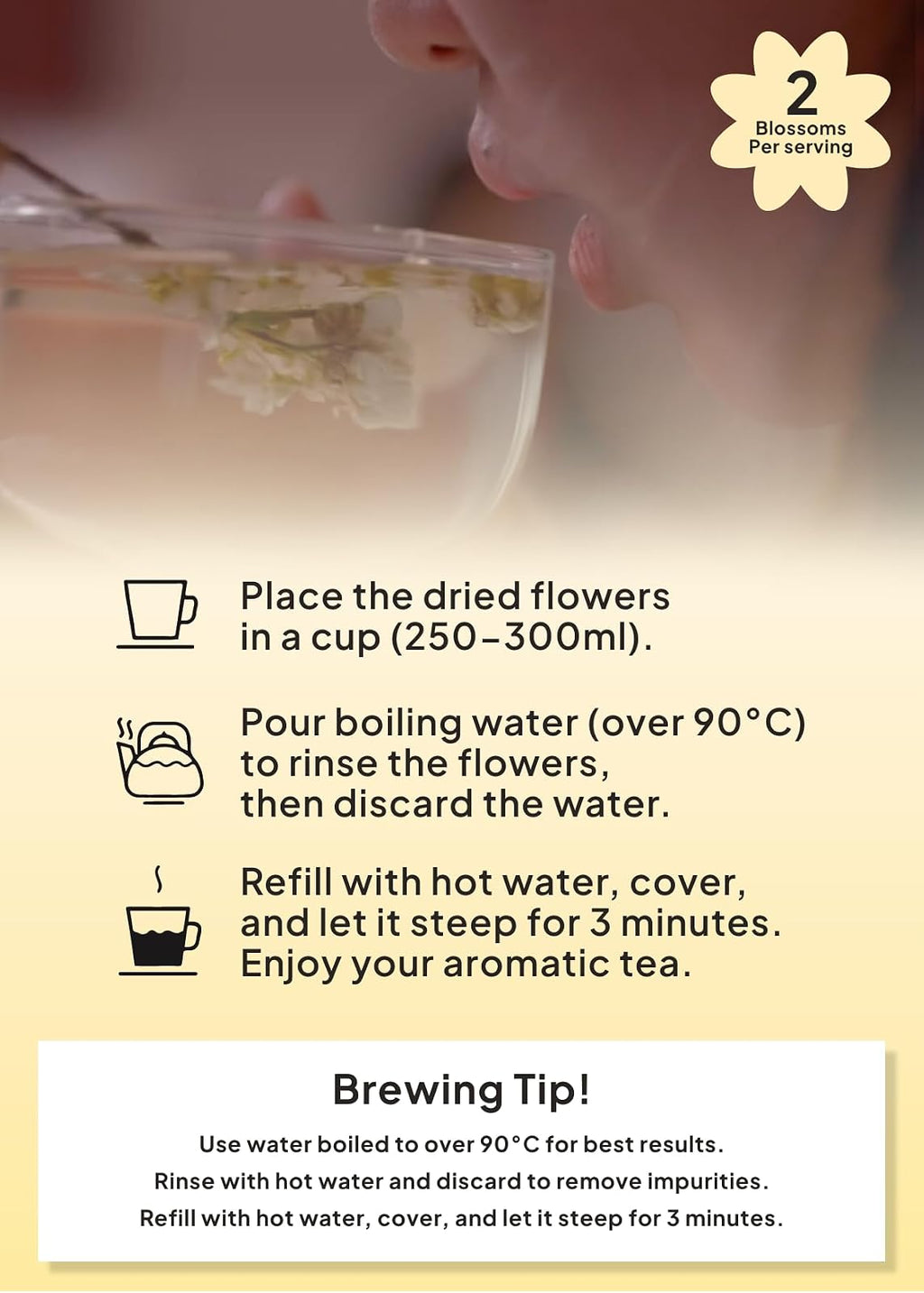 decaffeinated floral tea for bedtime