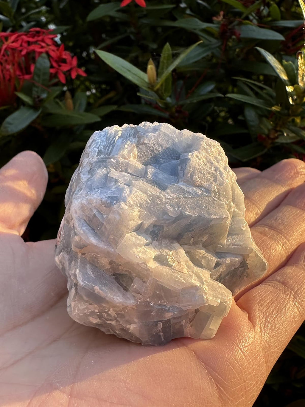 decorative blue calcite stone pieces