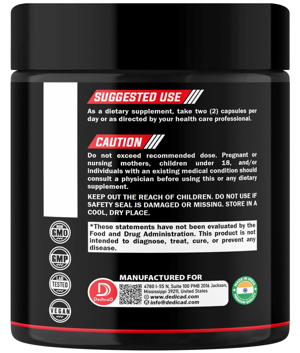 DEDICAD dietary supplement for vitality
