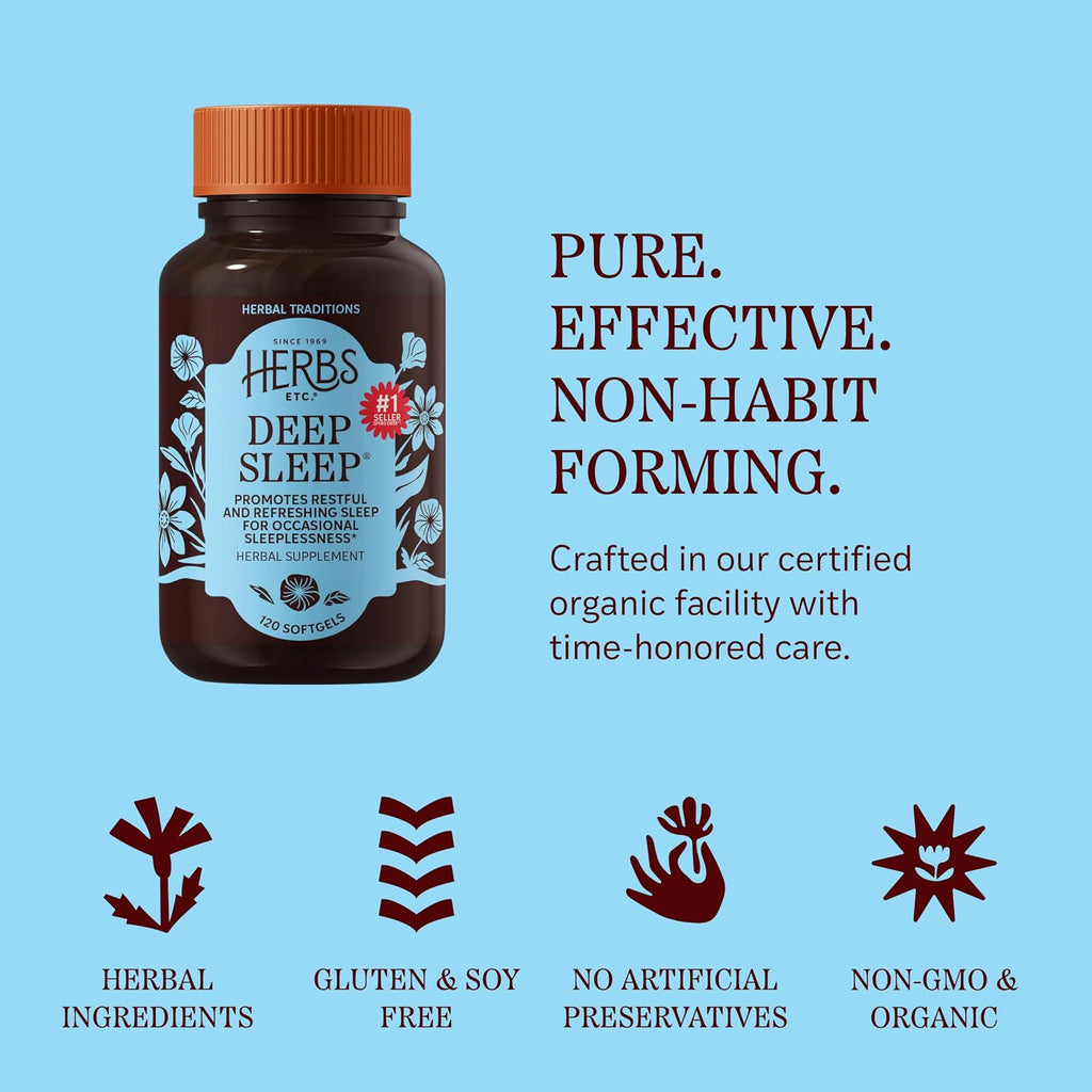 Deep sleep softgels with herbal ingredients