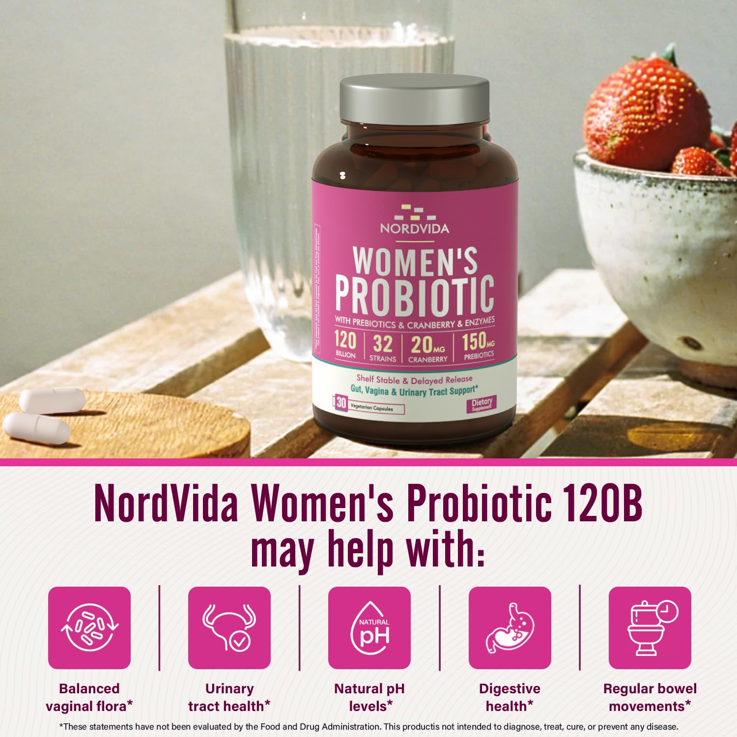 Delayed release probiotic for women
