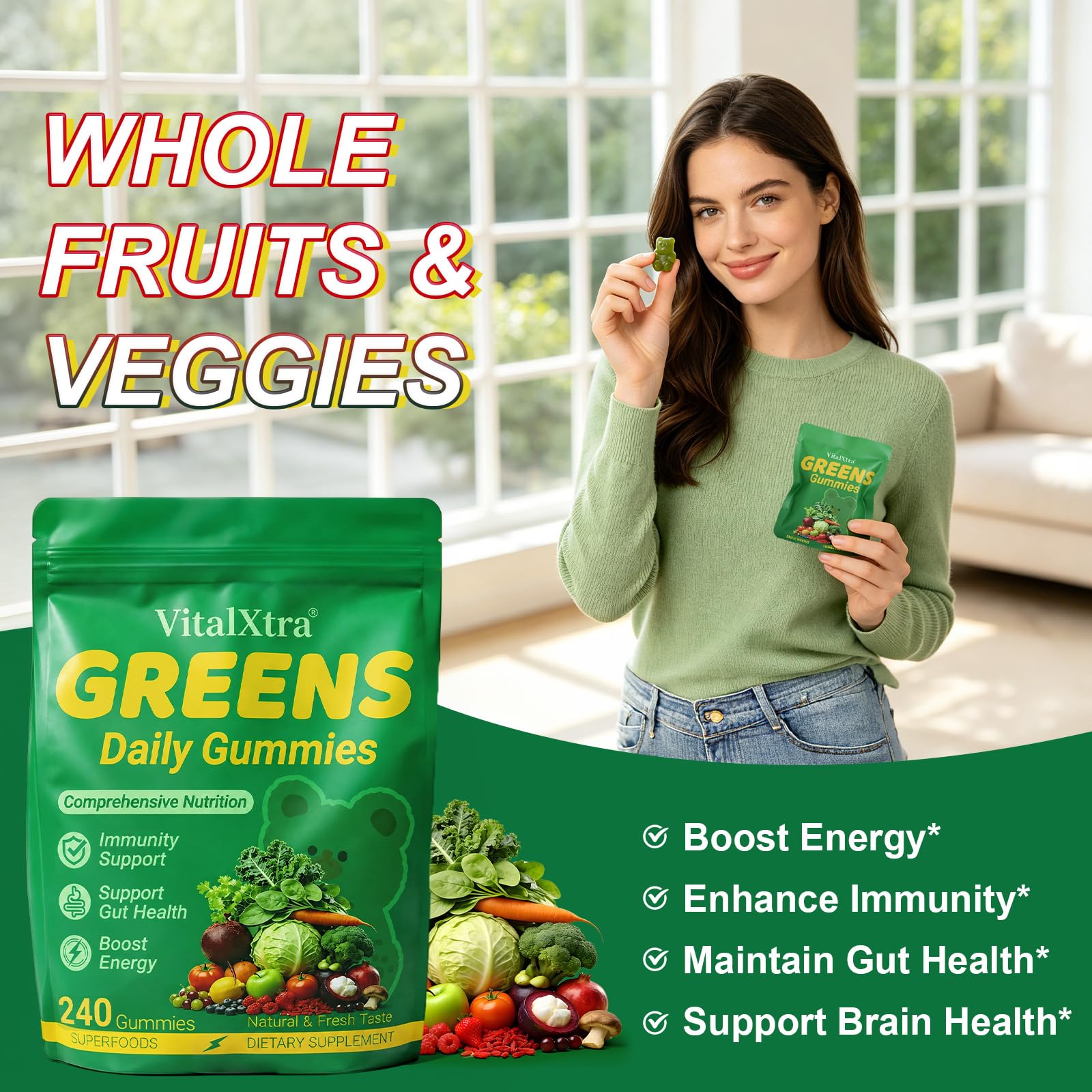 delicious adult greens gummy vitamins