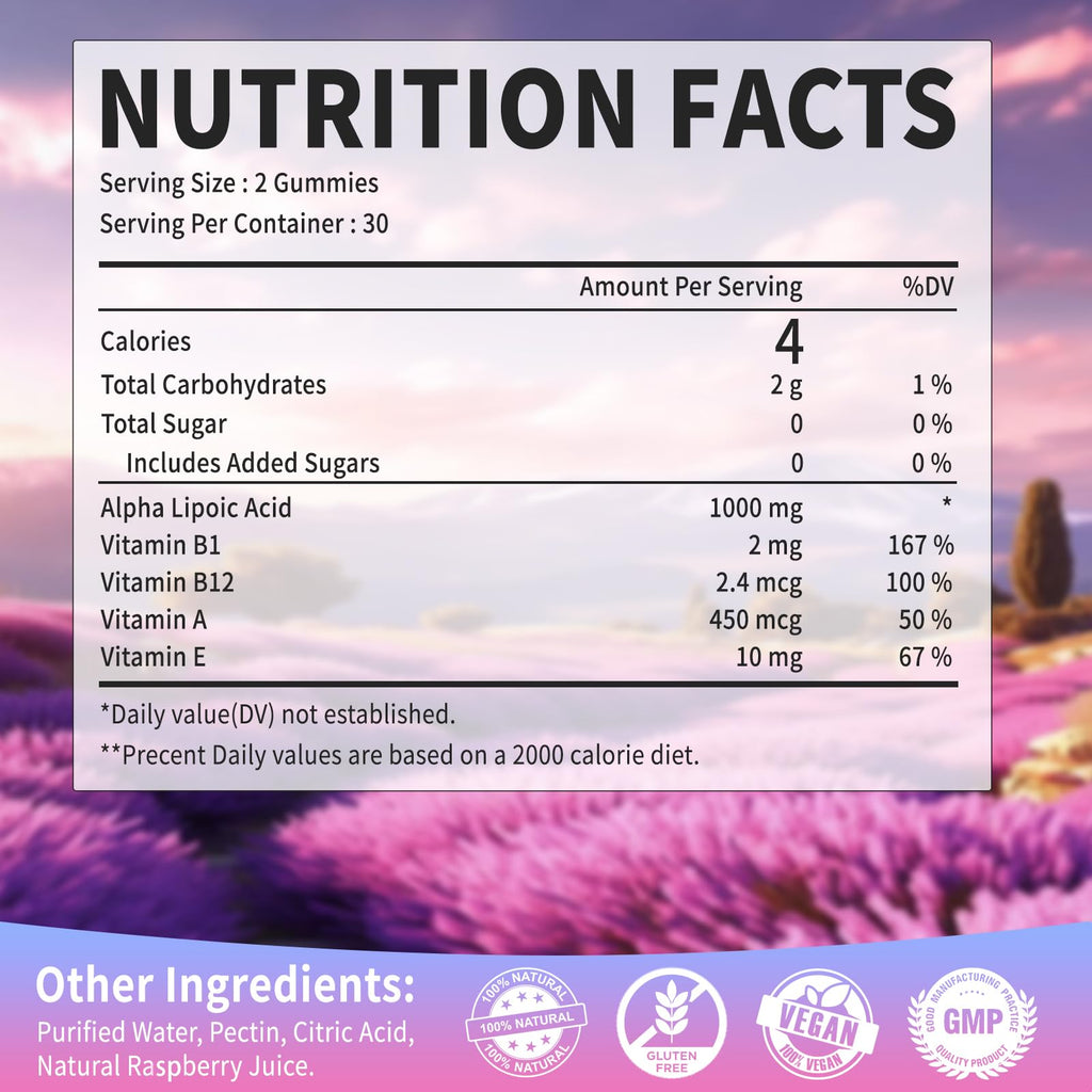 delicious alpha lipoic acid gummy flavour