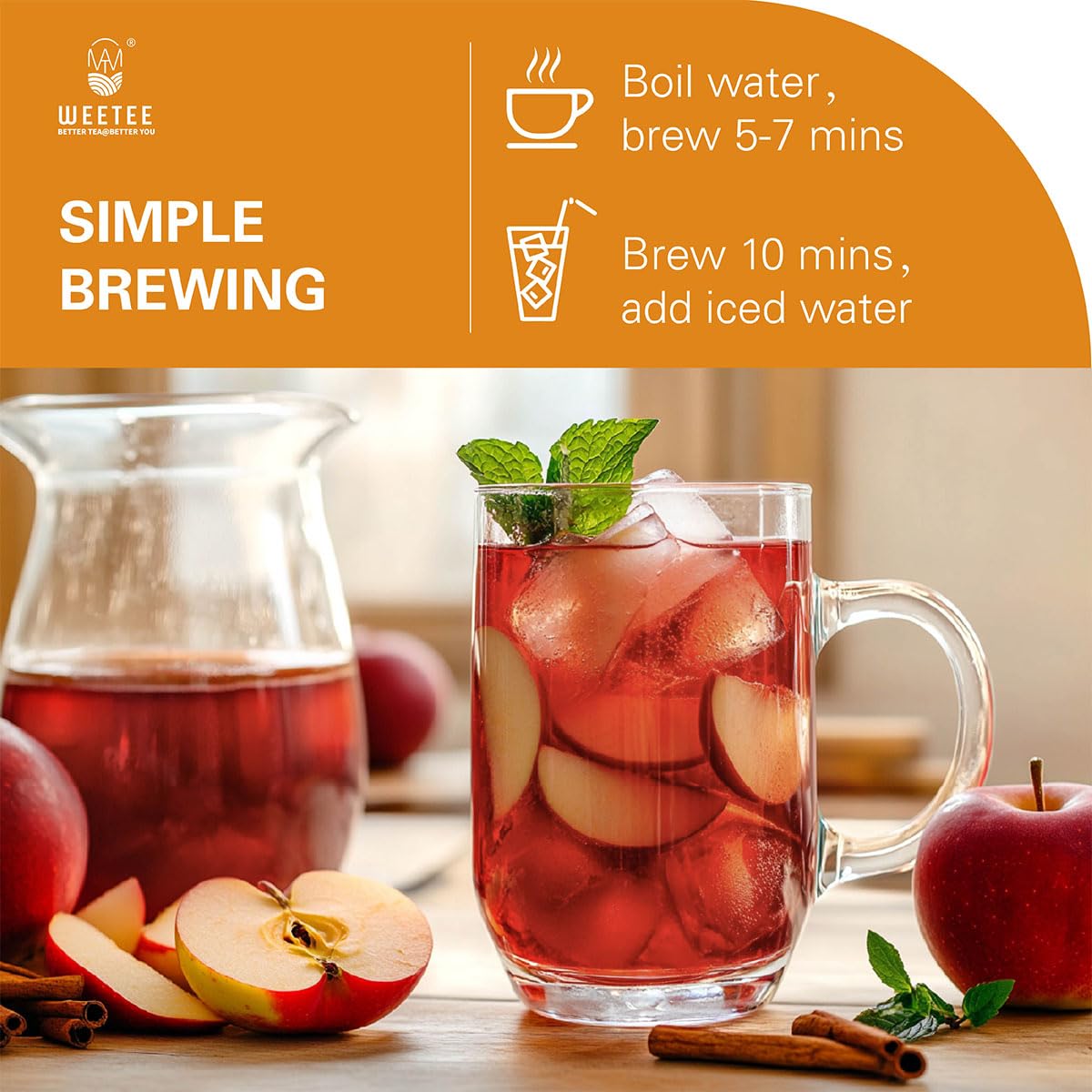 delicious apple cinnamon tea infusion