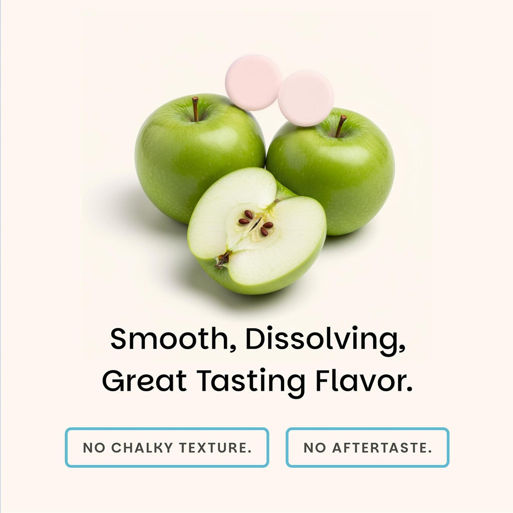 delicious apple-flavoured multivitamin tablets
