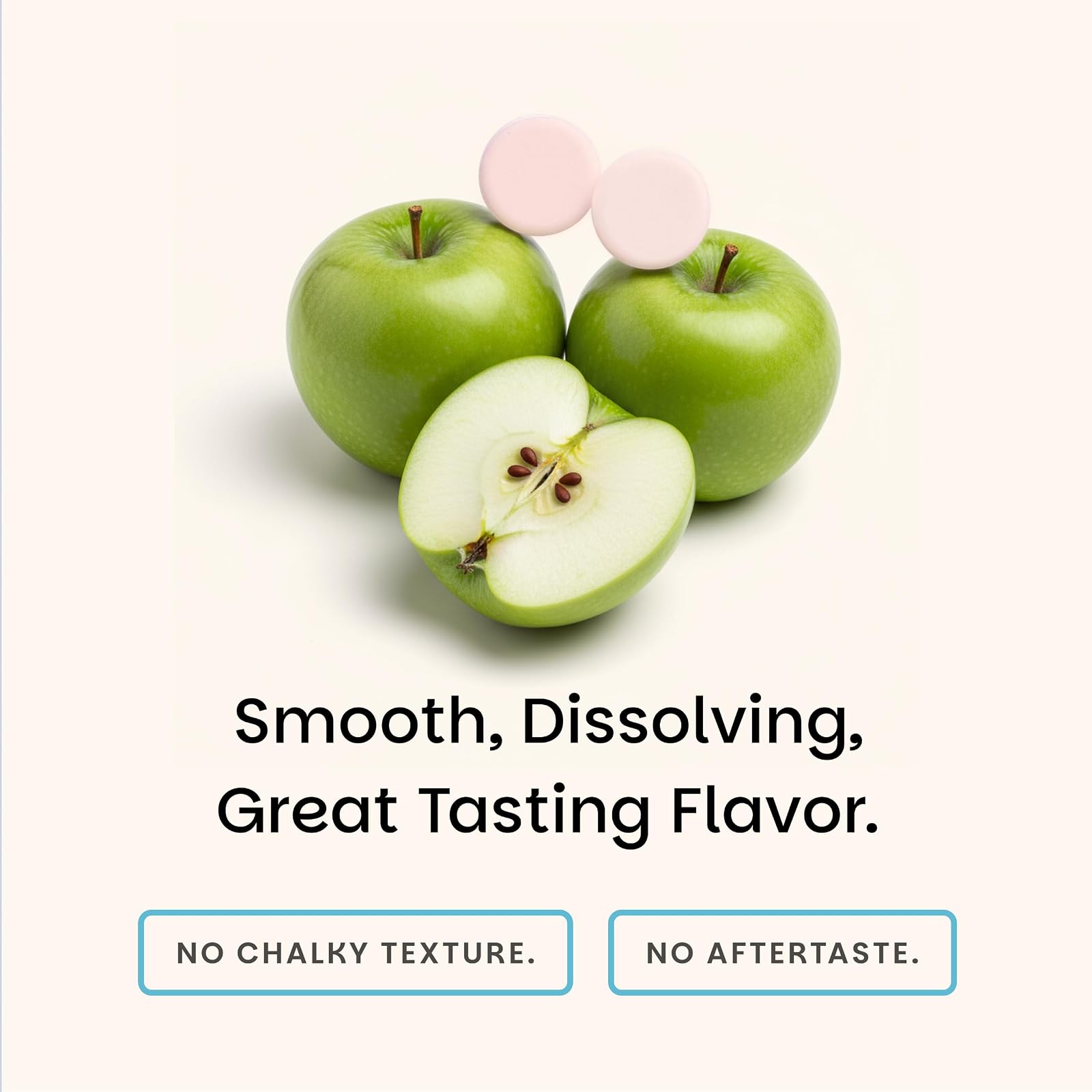 delicious apple-flavoured multivitamin tablets