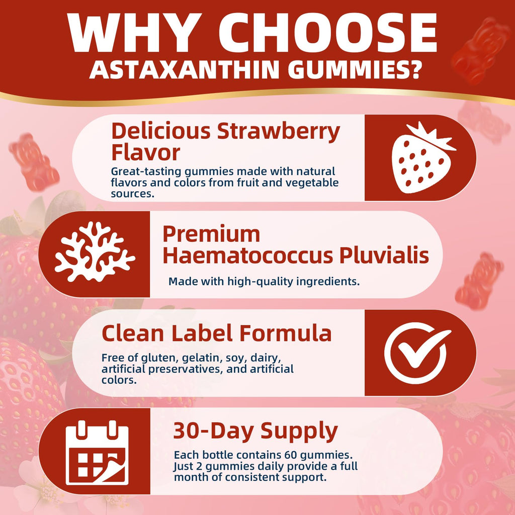 Delicious Astaxanthin gummies for easy supplementation