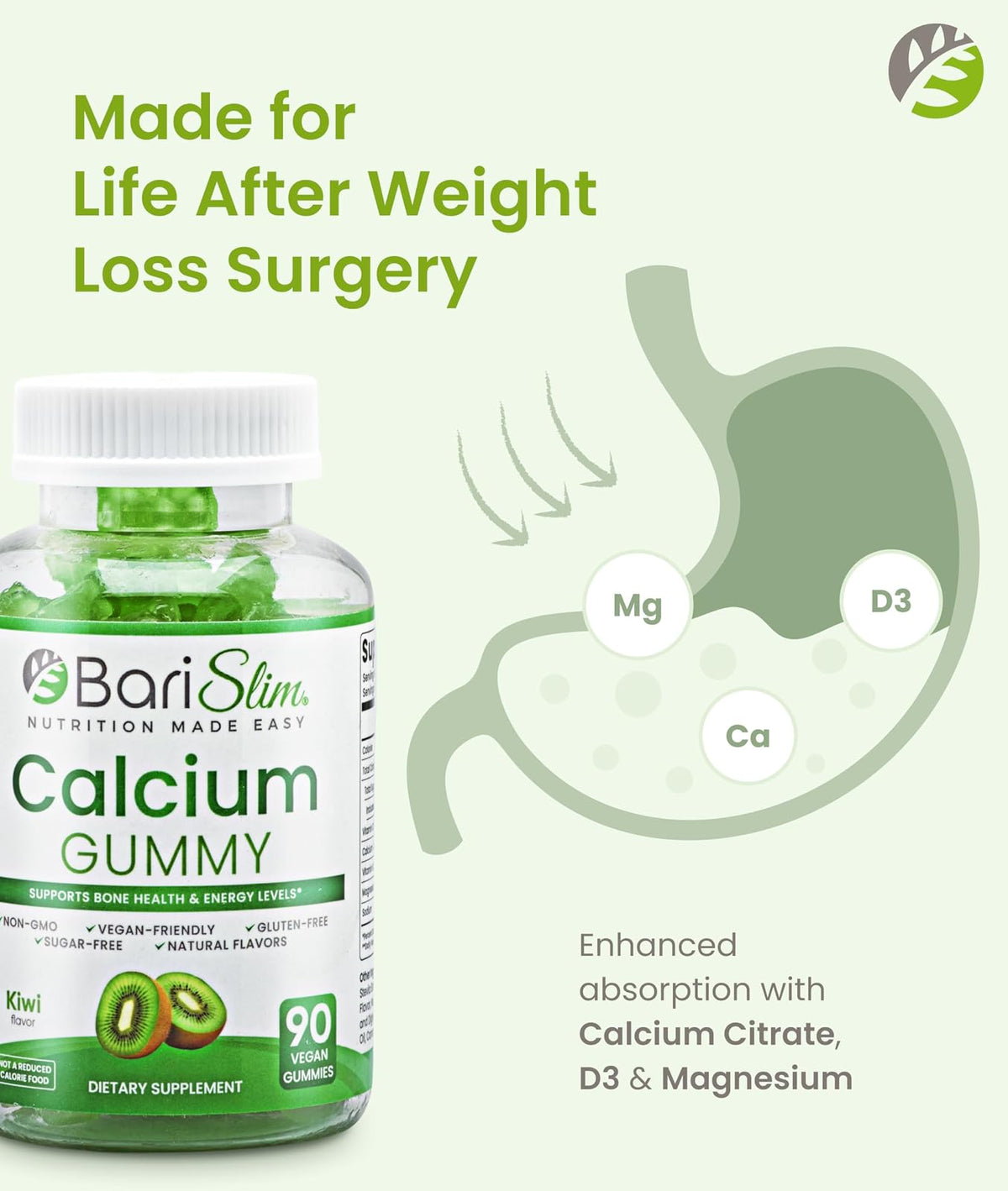 Delicious BariSlim calcium gummies for kids