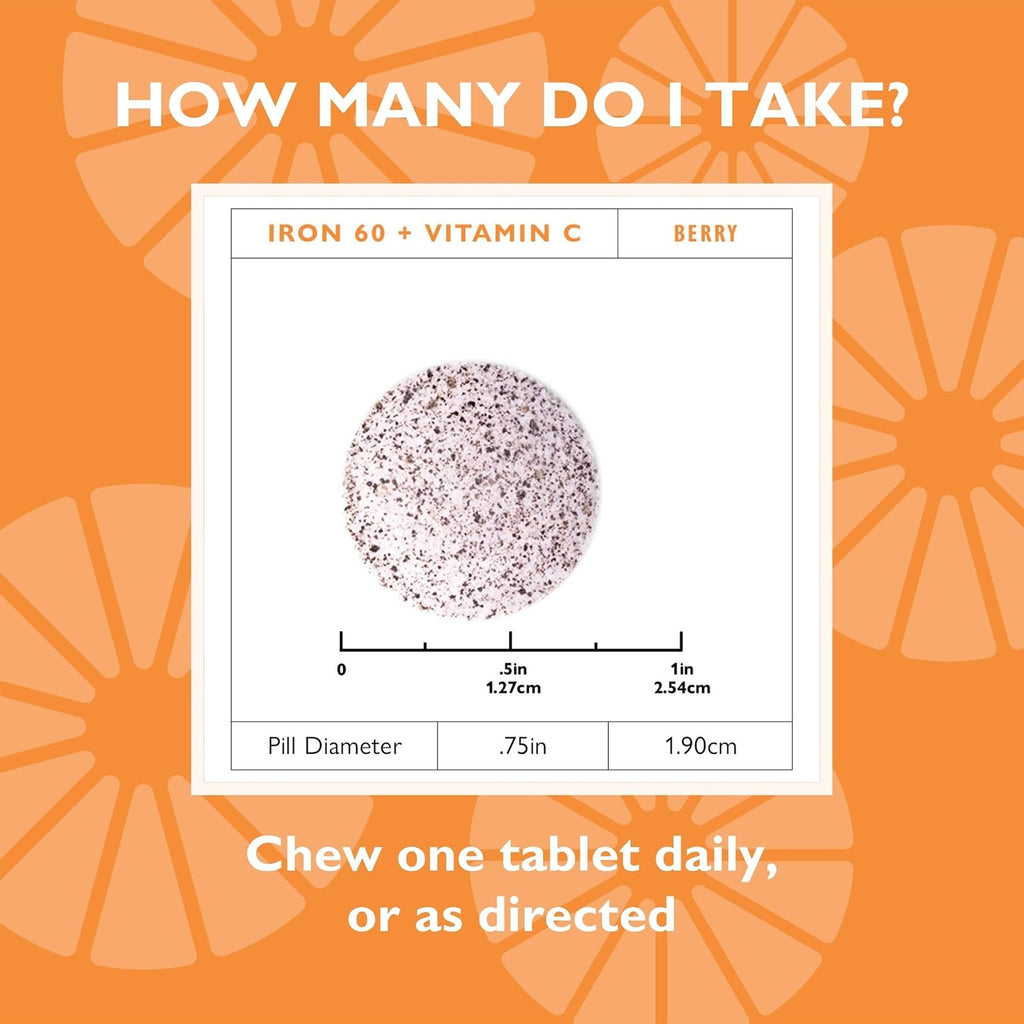 Delicious berry chewable iron tablets