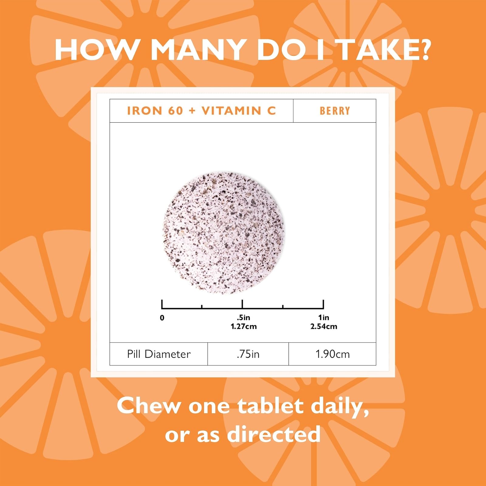 Delicious berry chewable iron tablets