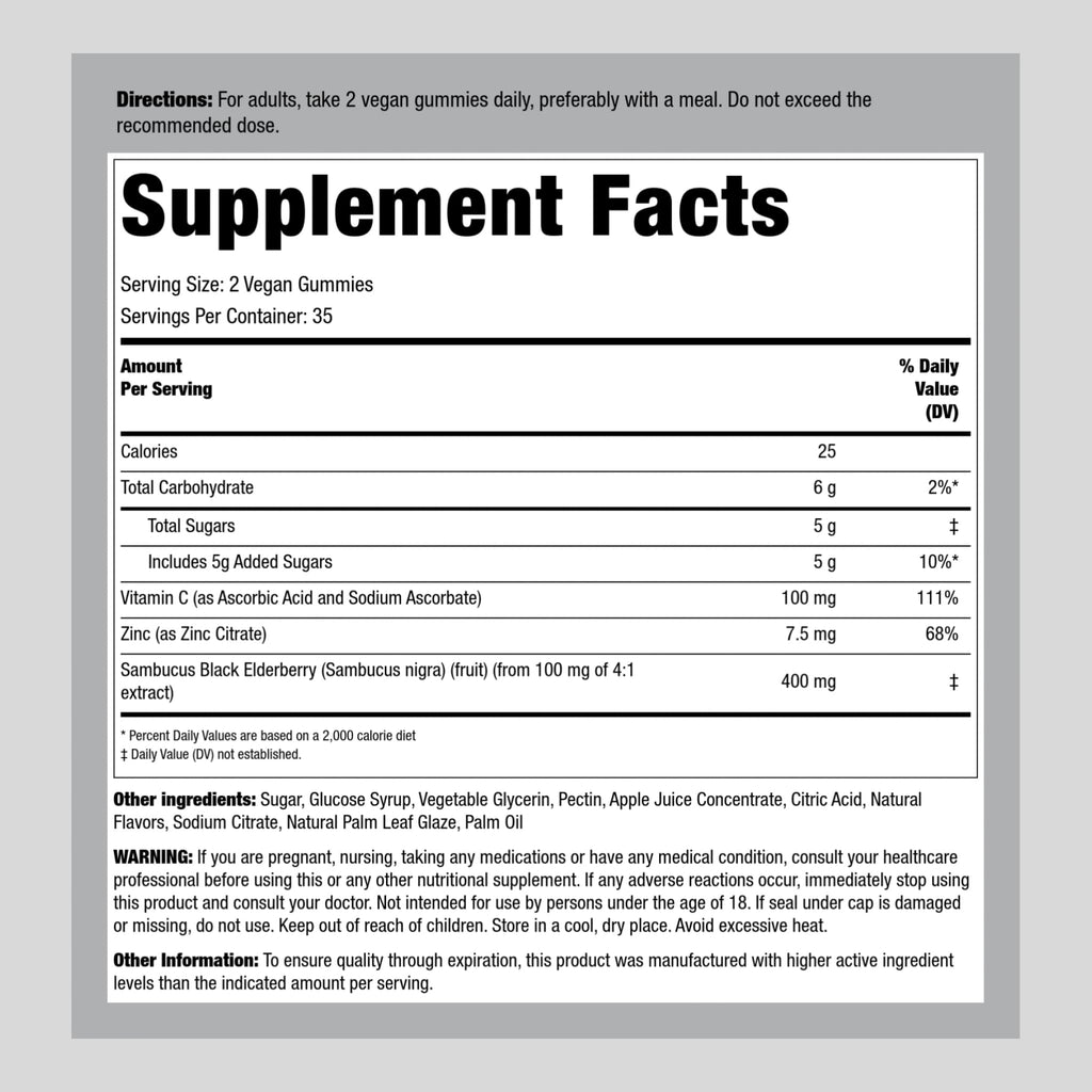 Delicious berry flavour elderberry supplement