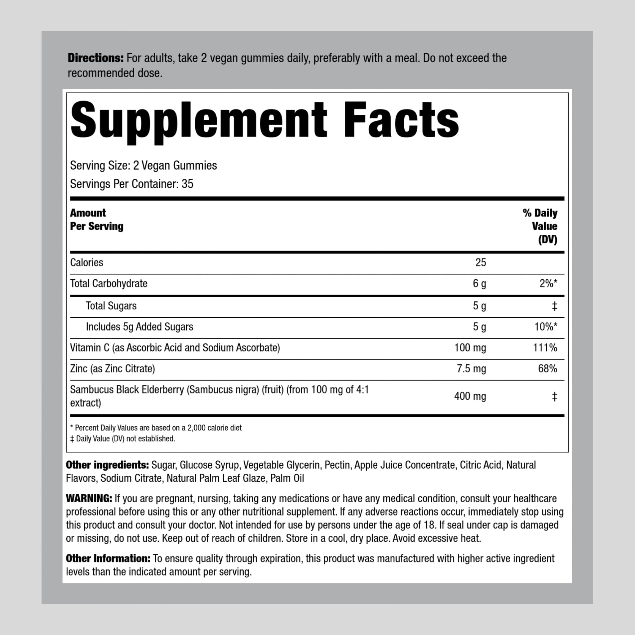 Delicious berry flavour elderberry supplement