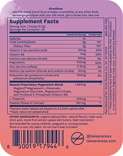 Delicious berry flavour magnesium powder