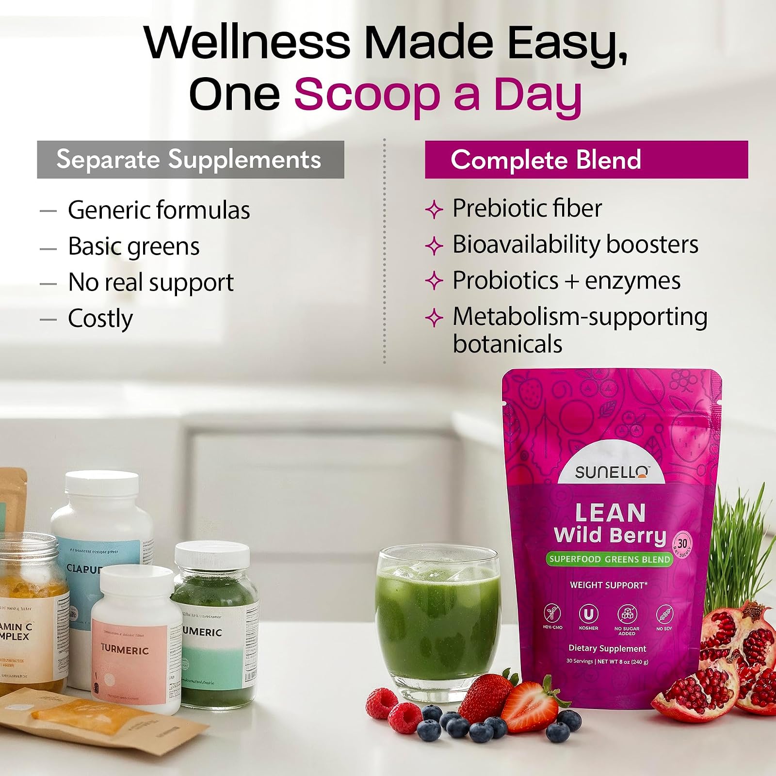 Delicious berry greens for breakfast