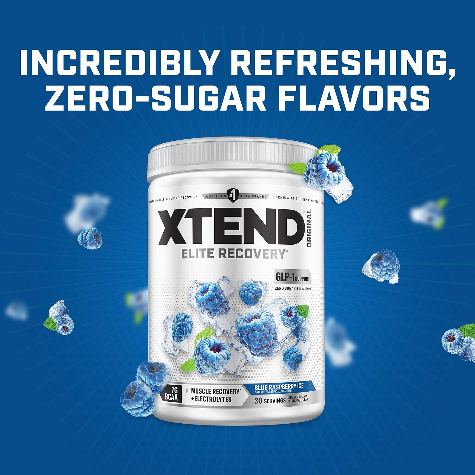 Delicious blue raspberry BCAA drink