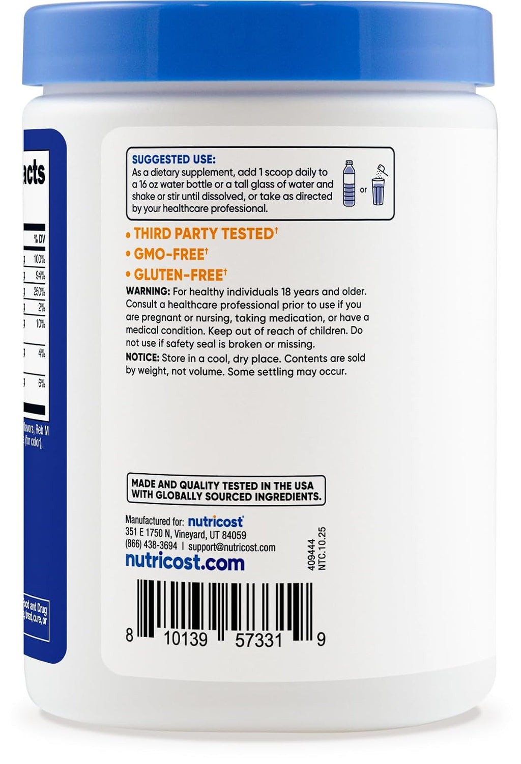 Delicious blue raspberry electrolyte drink mix