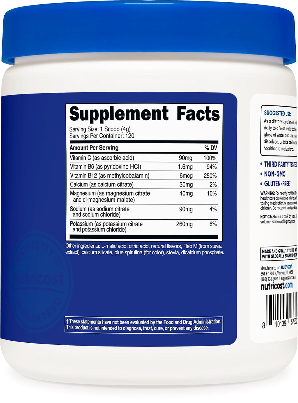 Delicious blue raspberry electrolyte drink mix