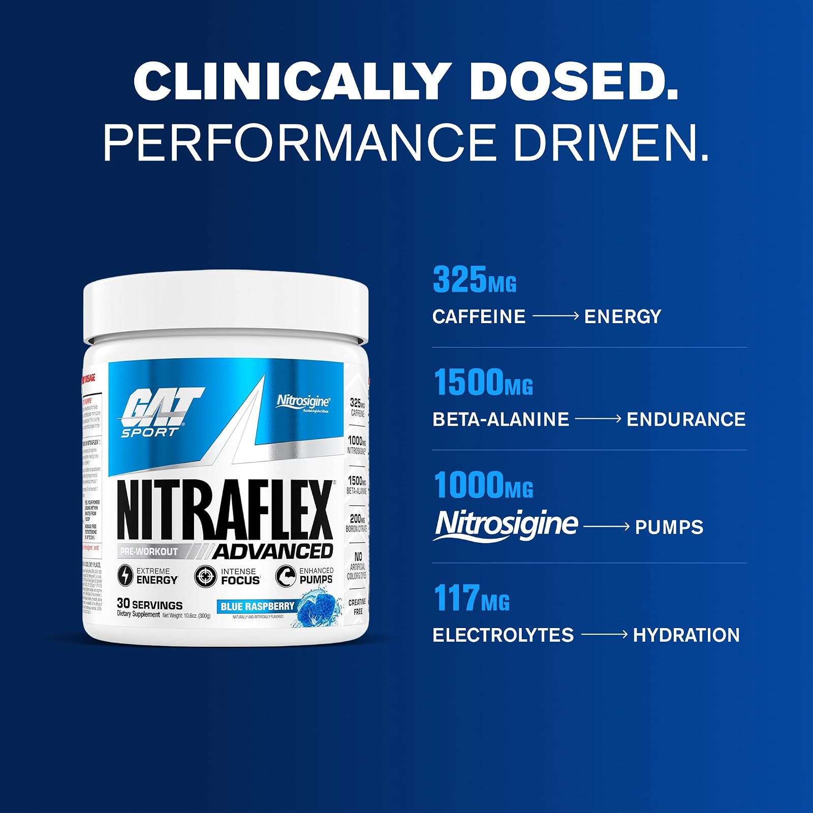 Delicious blue raspberry pre-workout drink