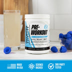 Delicious blue raspberry pre-workout drink