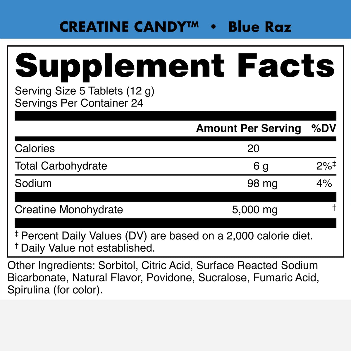 delicious Blue Raz creatine candy