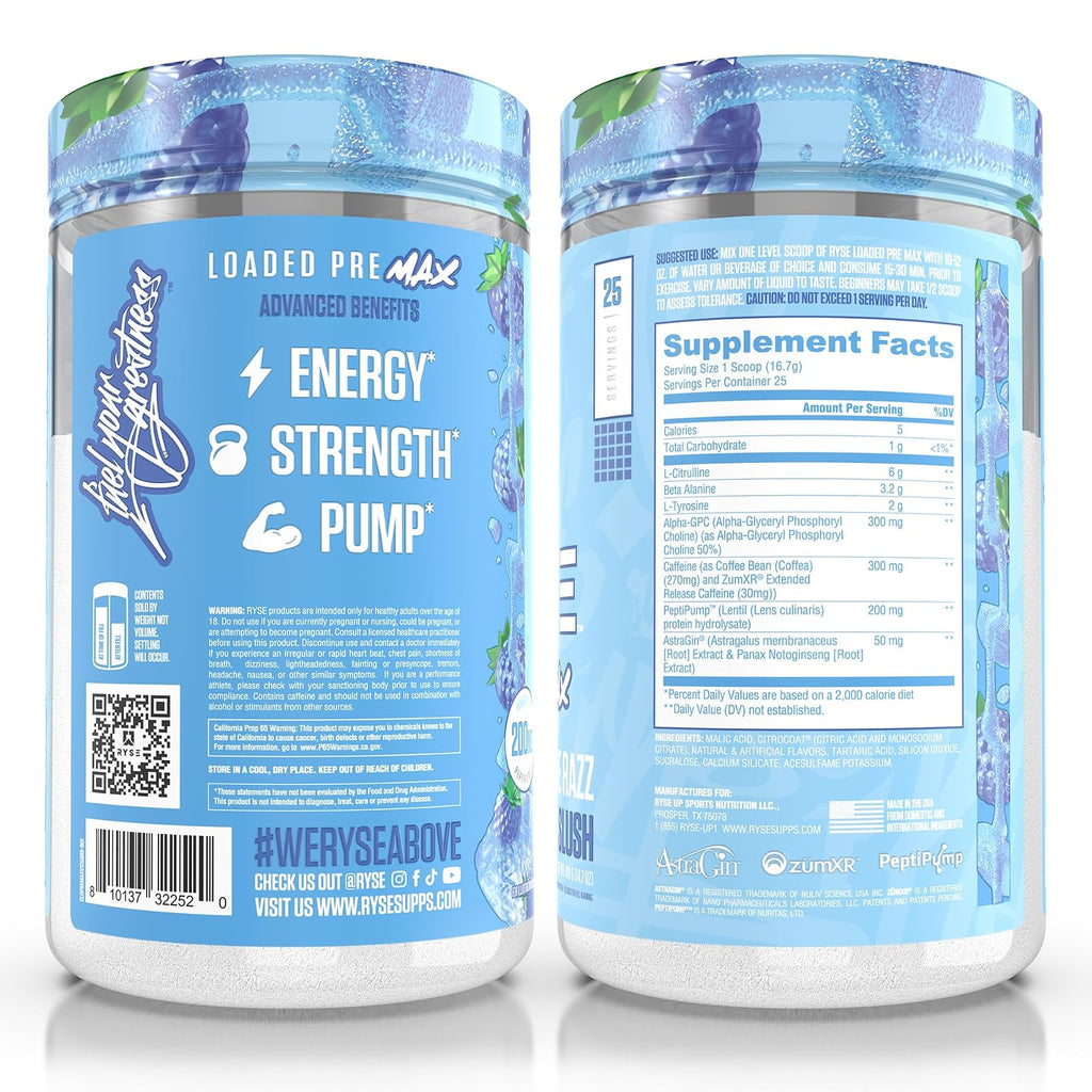 delicious Blue Razz flavour pre workout