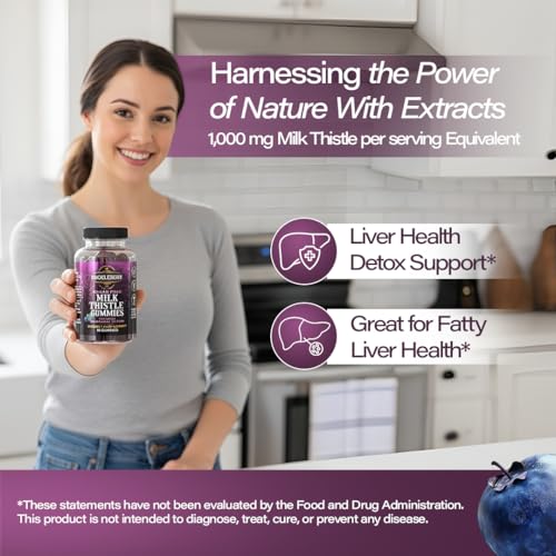 delicious blueberry flavour milk thistle gummies