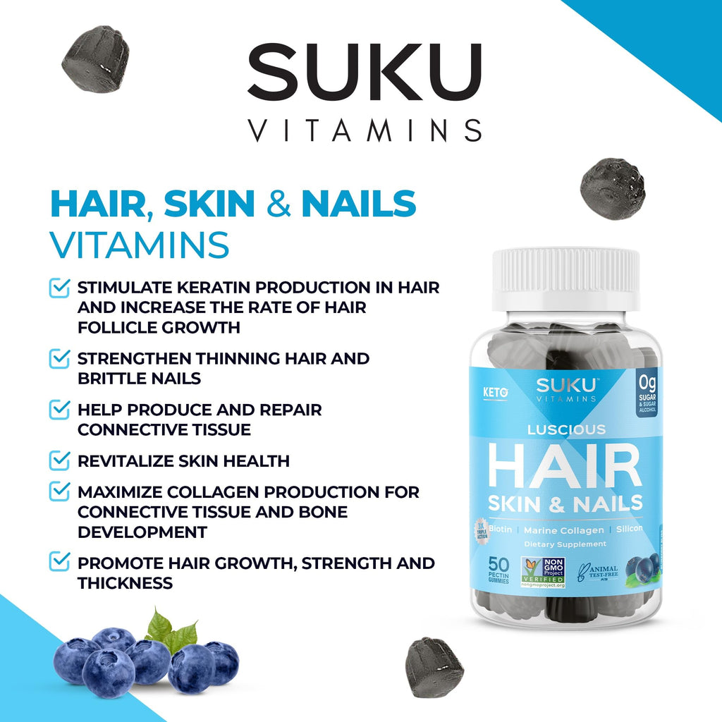 delicious blueberry hair vitamin gummies