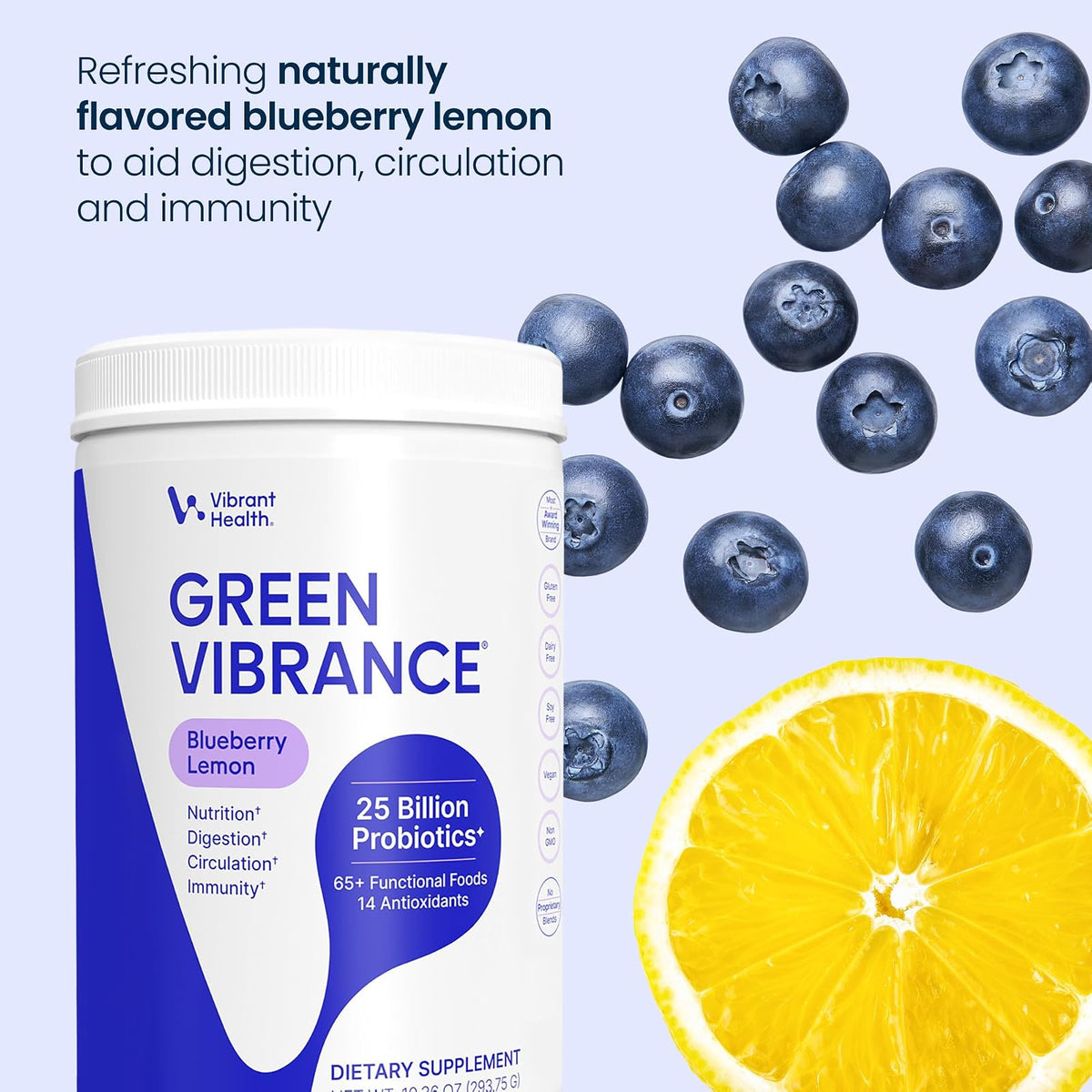 Delicious blueberry lemon superfoods mix