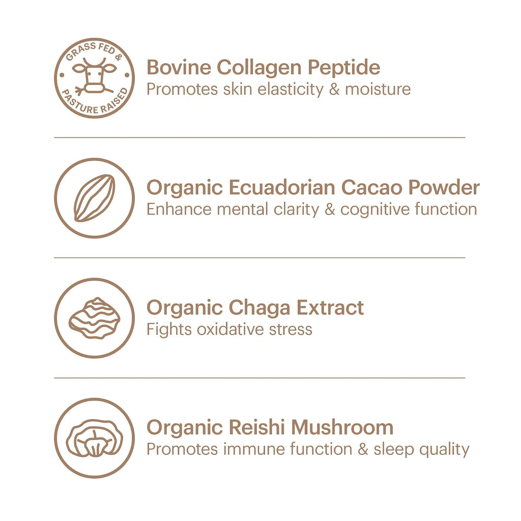 Delicious cacao collagen powder drink