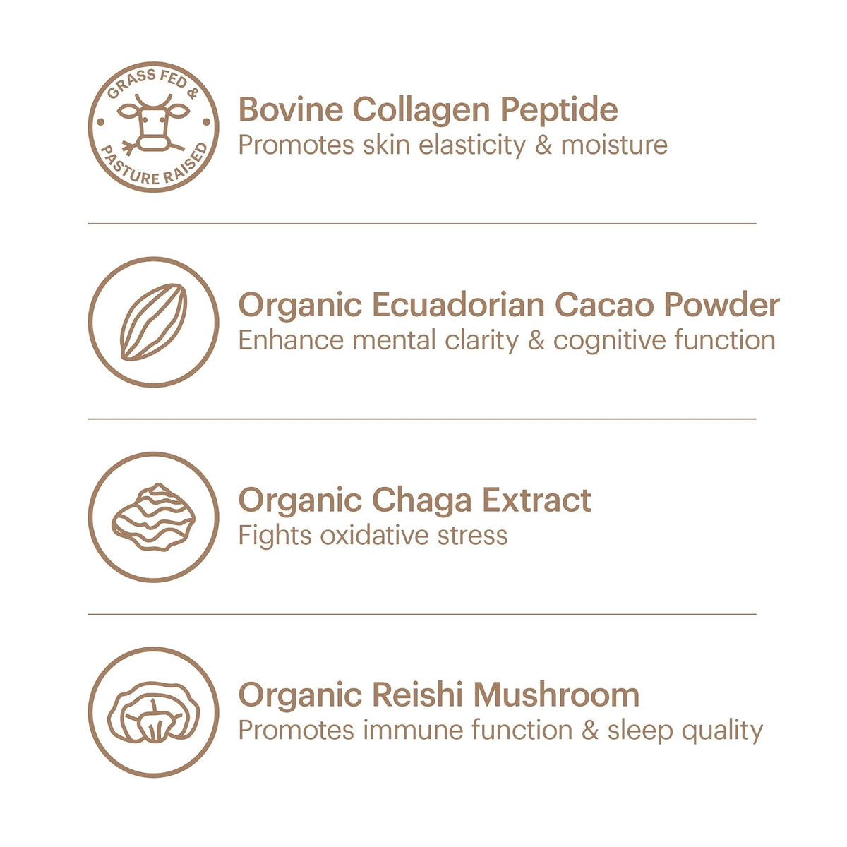 Delicious cacao collagen powder drink