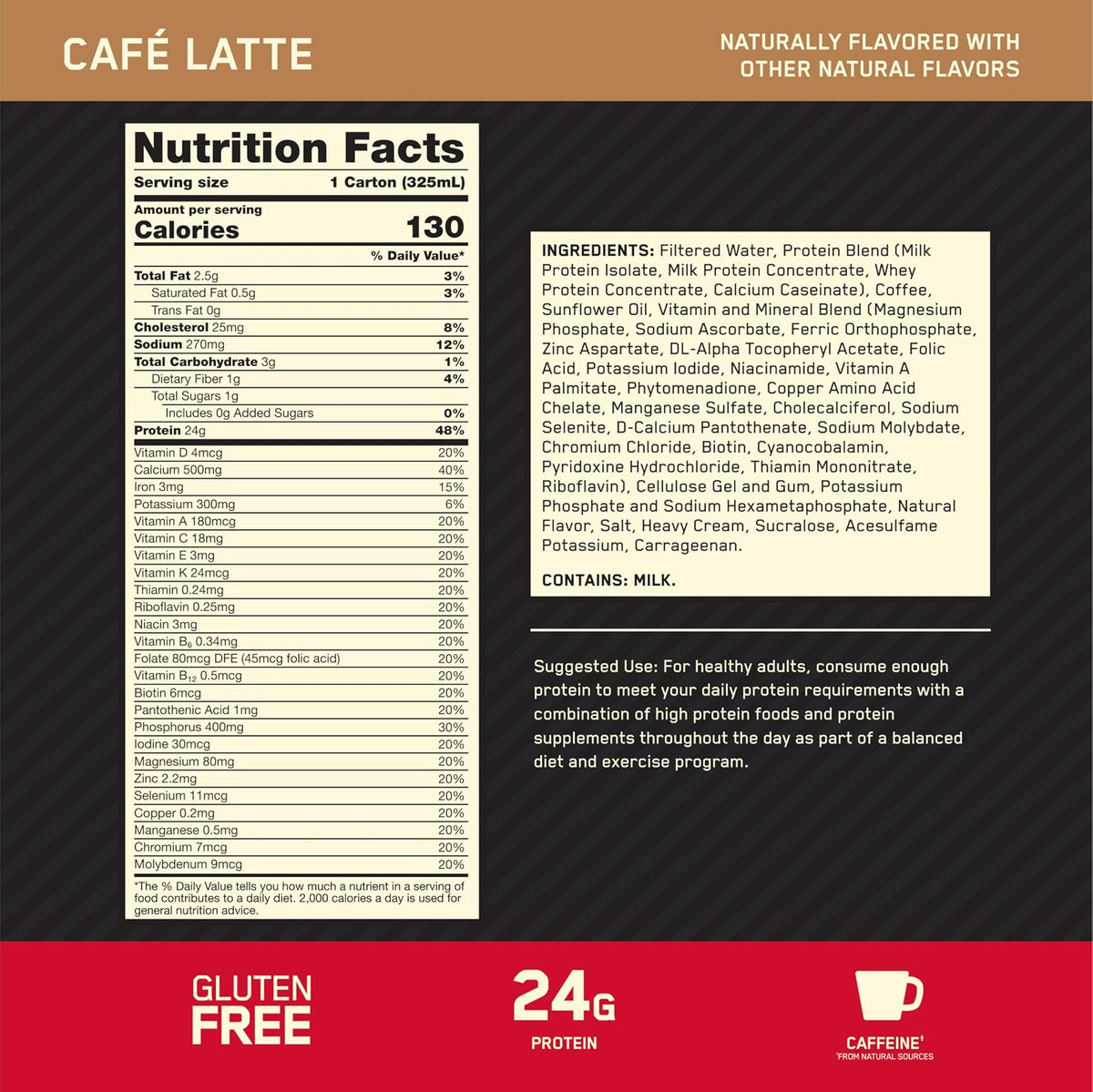 delicious cafe latte protein shake