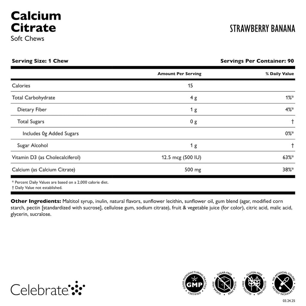 Delicious calcium chews for daily supplementation
