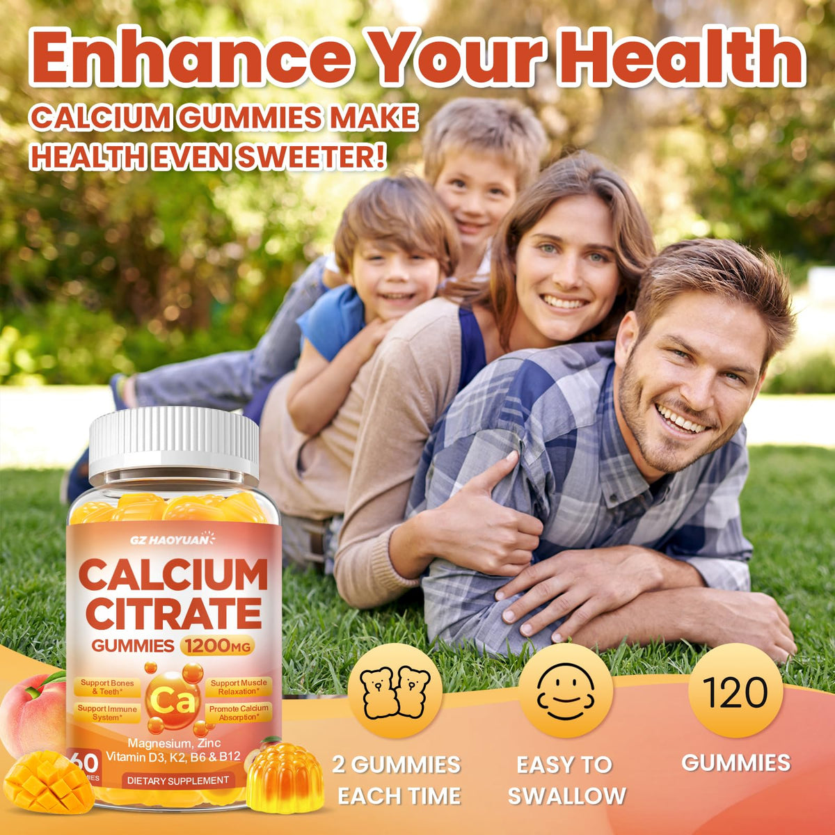 Delicious calcium citrate chewable supplements