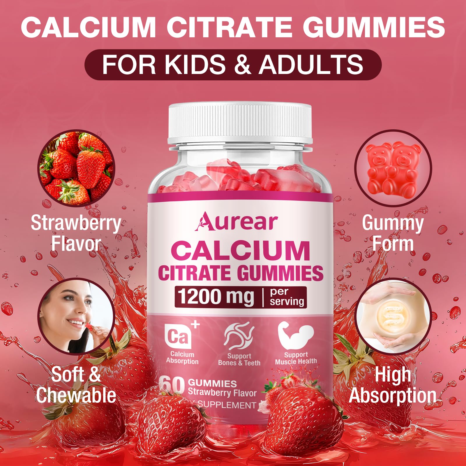 Delicious calcium citrate gummies for adults