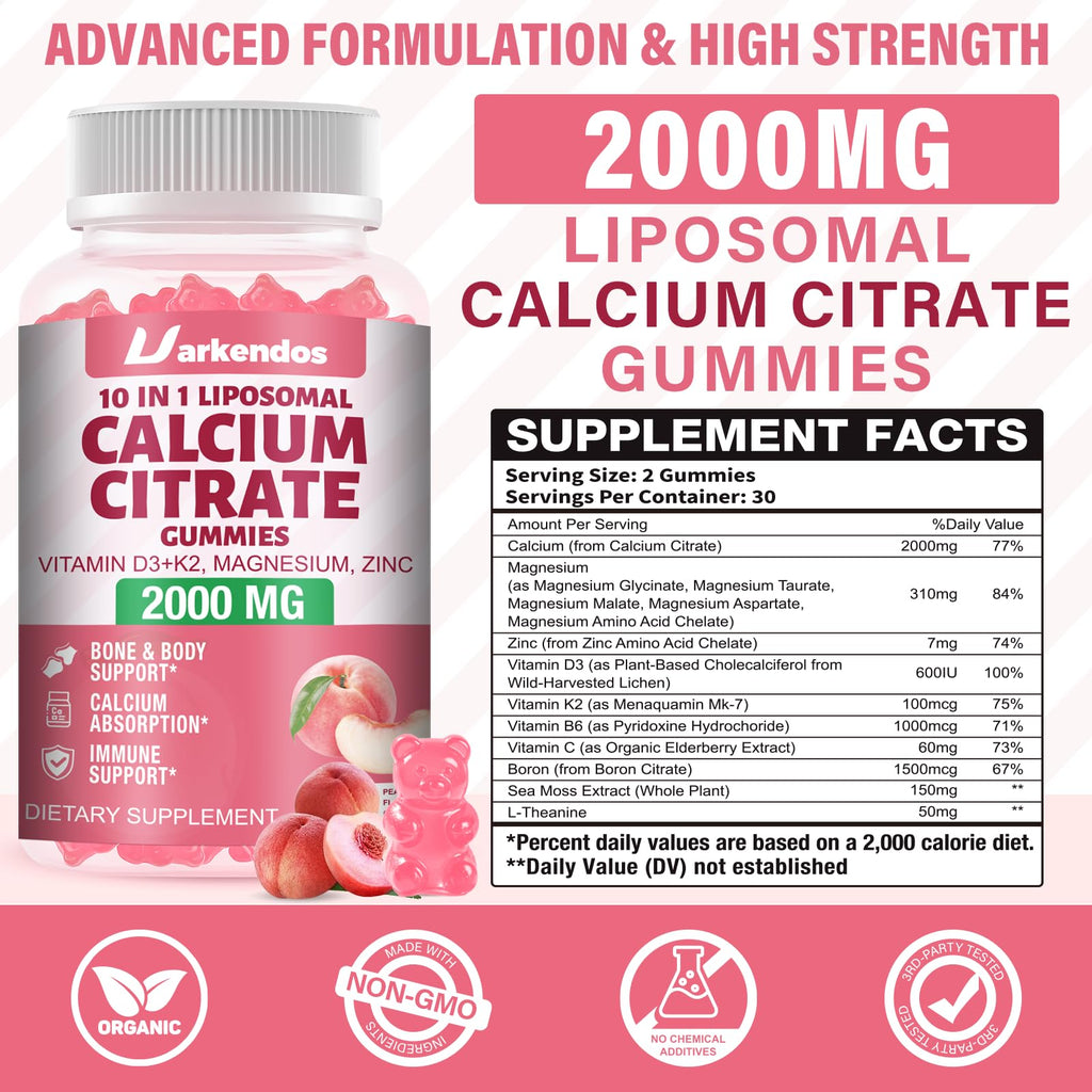 Delicious calcium citrate gummies for daily health