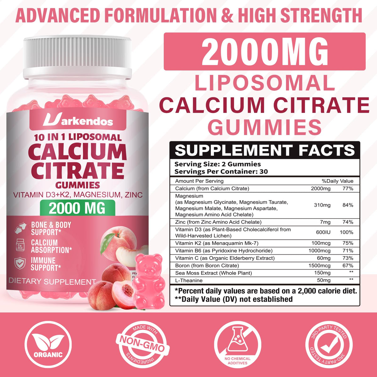 Delicious calcium citrate gummies for daily health