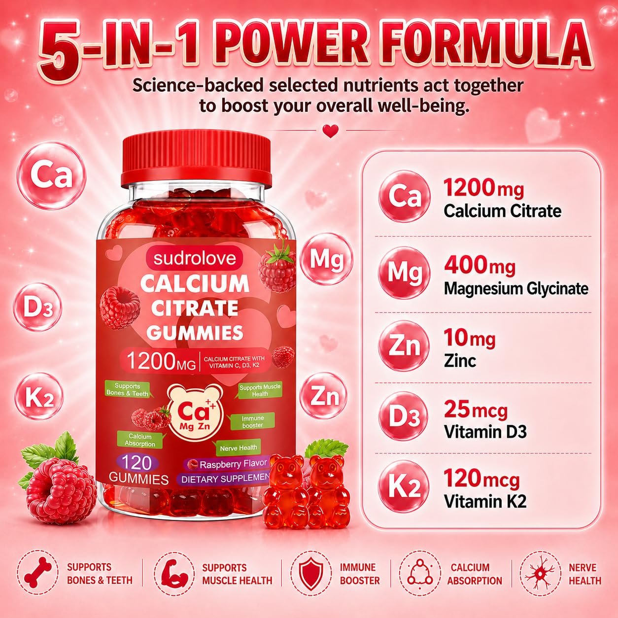 Delicious Calcium gummies for adults